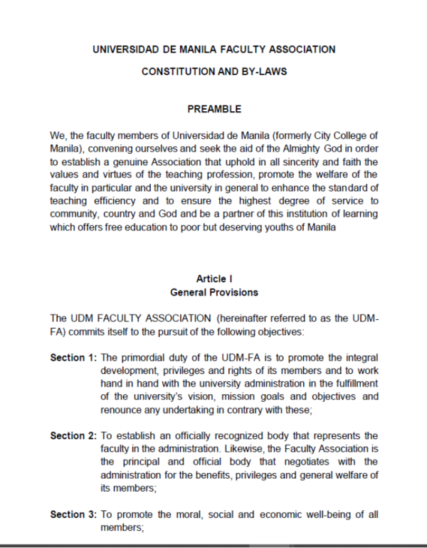 UDM Faculty Association Strengthens Unity with Updated Constitution and ...